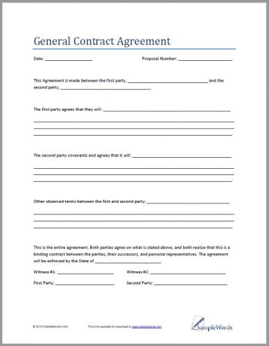 √ Free Contract Agreement Template Between Two Parties