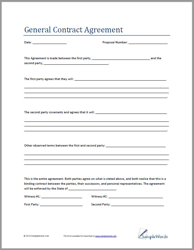Agreement Contract Sample Between Two Parties Master Of Template Document