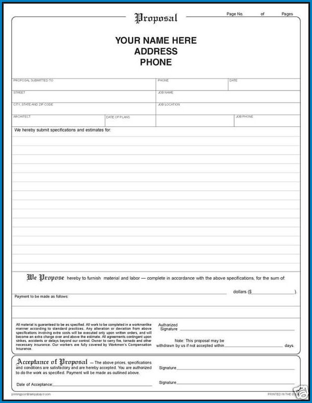  Free Printable Contractor Estimate Template Templateral