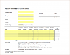 √ Free Printable Contractor Timesheet Template