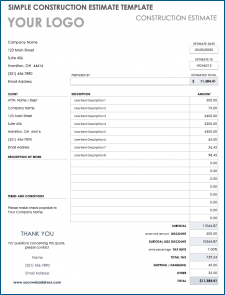 √ Free Printable Contractors Estimate Template