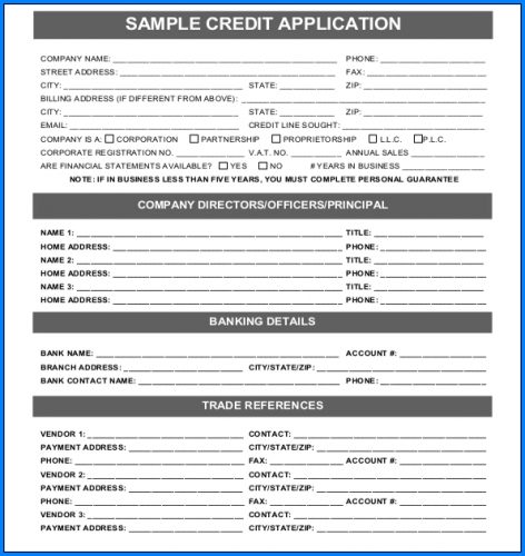 √ Free Fillable Blank Credit Application Form and Tips