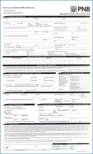 √ Free Printable Credit Card Application Form Template