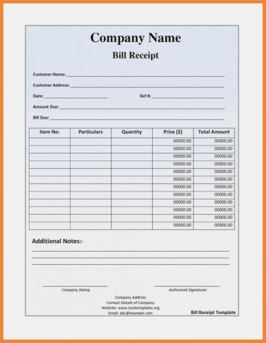 √ Credit Card Receipt Template