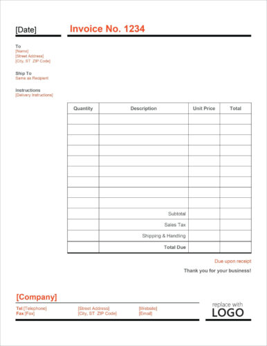 √ Credit Card Receipt Template