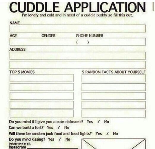 √ Cuddle Buddy Application Form