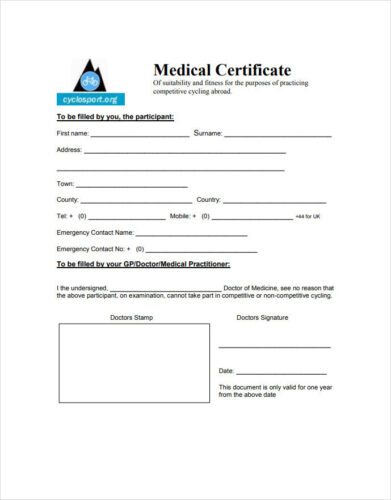 √ Free Printable Medical Certificate Template