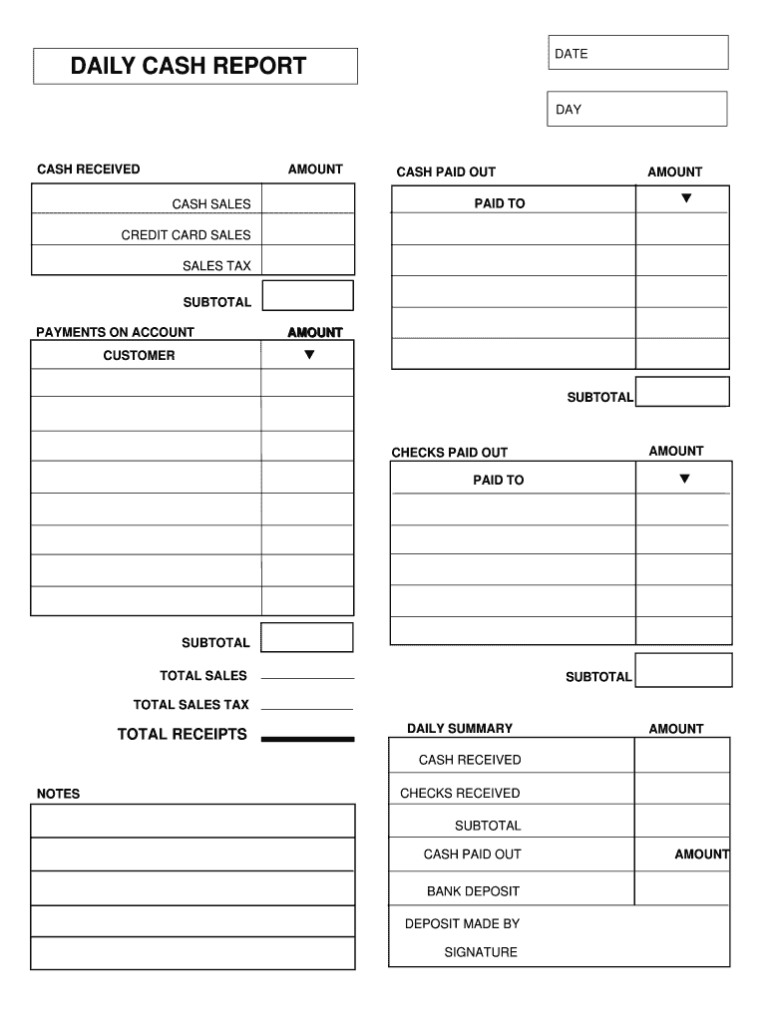 √ Free Daily Deposit Report Template (Excel)