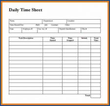 √ Free Printable Daily Time Sheet PDF