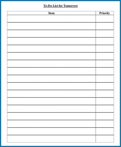 √ Free Printable Daily To Do List Template
