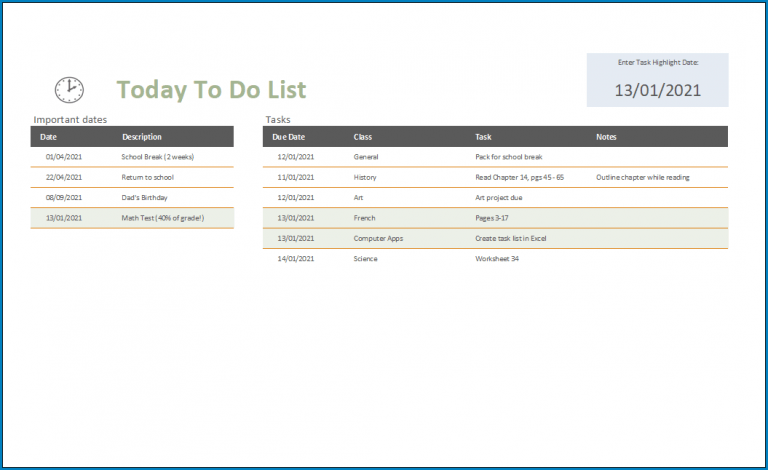 √ Daily To Do List Template Excel