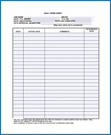 √ Free Printable Daily Work Log Template