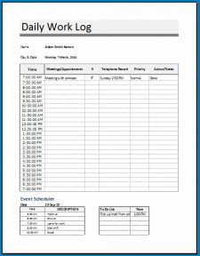√ Free Printable Daily Work Log Template