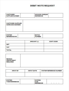 √ Free Printable Debit Note Template