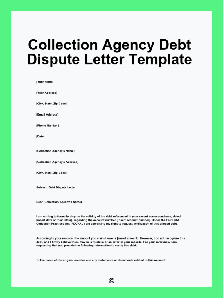 √ Debt Collection Letter Template (Word)