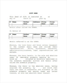 √ Free Printable Deed Of Gift Form Template