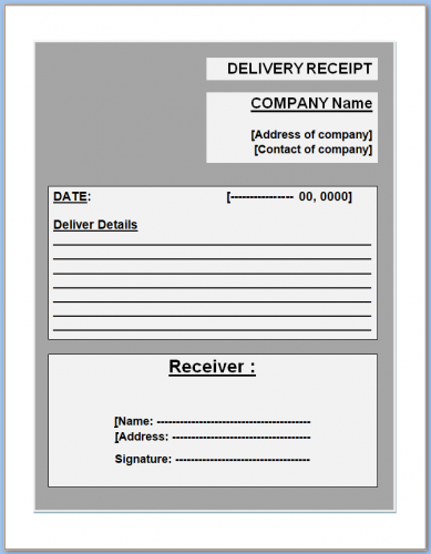 √ Free Printable Delivery Receipt Template