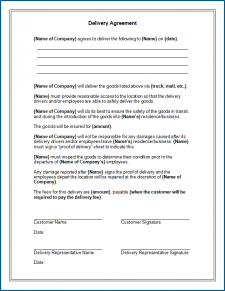 √ Free Printable Delivery Service Contract Template
