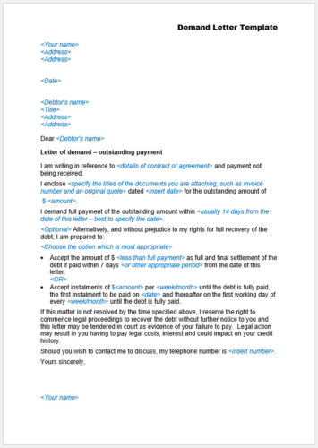 √ Editable Demand Letter Template (Word)