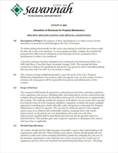 √ Printable Demolition Contract Template
