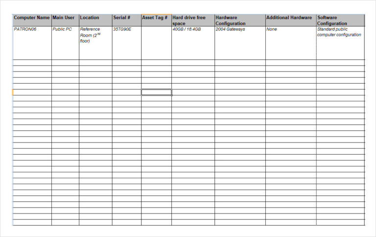 √ Free Printable Computer Inventory Template