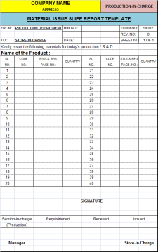 √ Free Diesel Issue Slip Template (Excel)