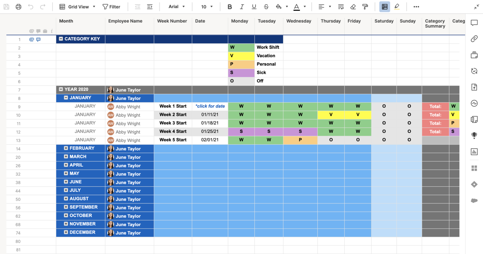 √ Employee Absence Schedule Template (Excel)