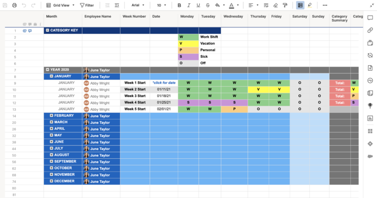 Employee Absence Schedule Template Example | Templateral
