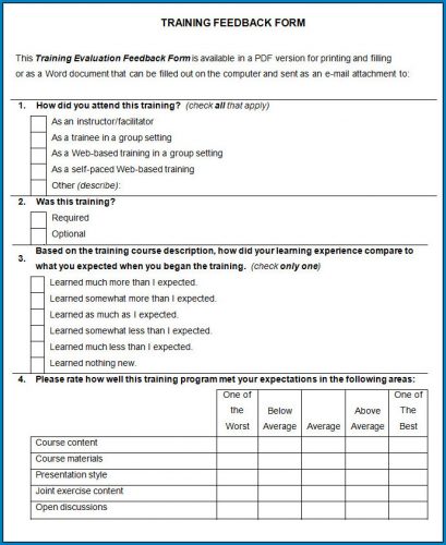 √ Free Printable Employee Feedback Form