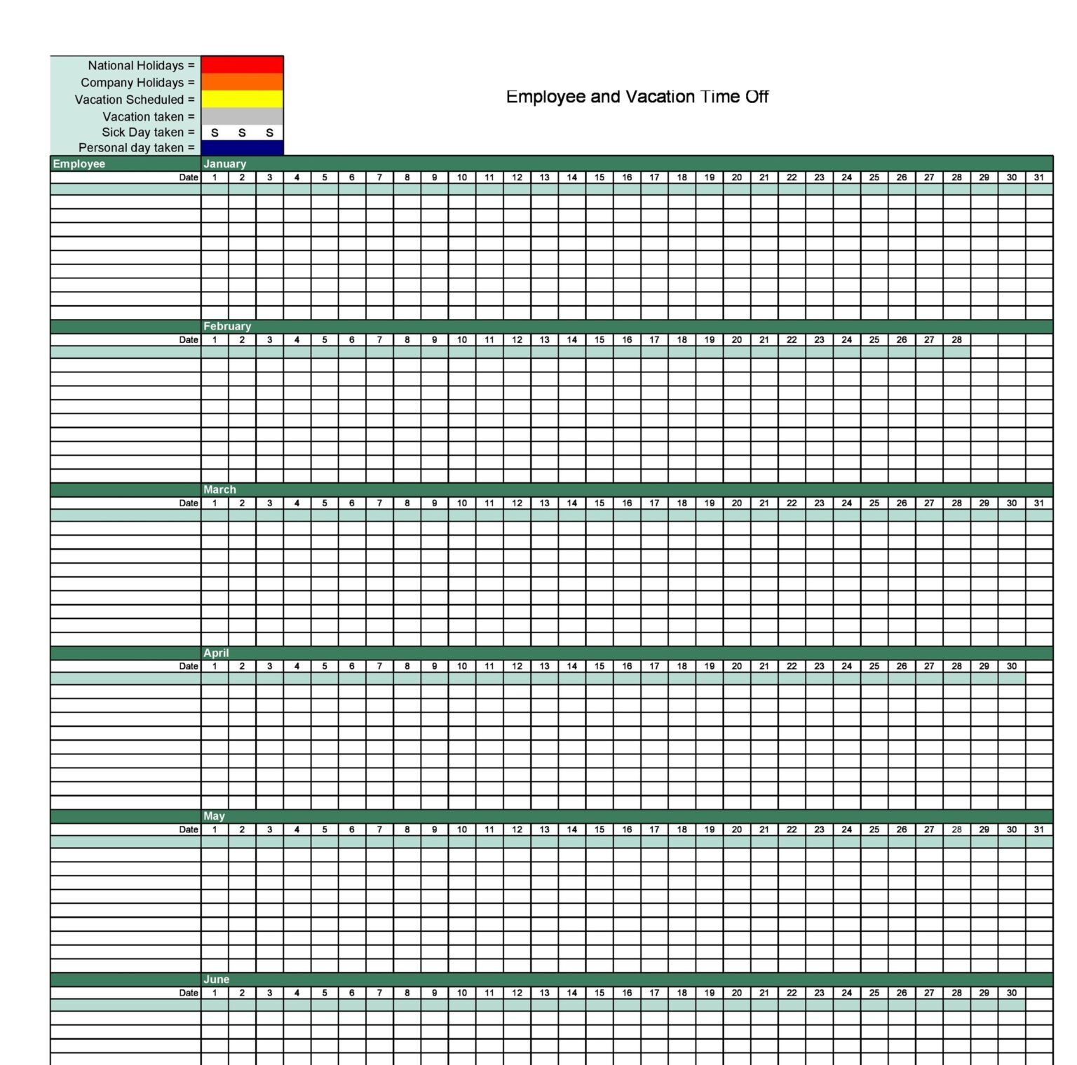 √ Employee Leave Tracker Template (Excel)