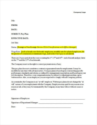 √ Free Printable Compensation Plan Template