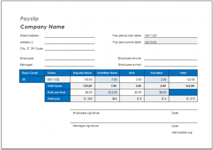 √ Free Employee Payslip Sheet Template (Excel)