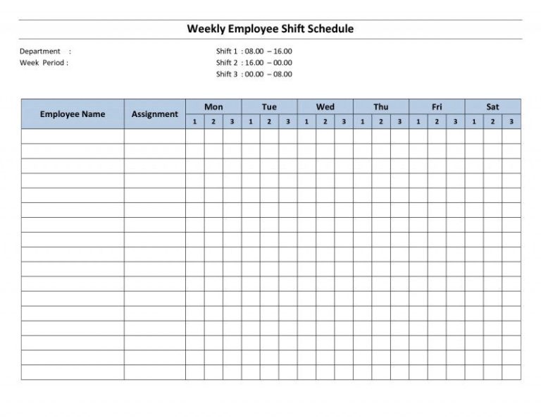 √ Employee Shift Change Record Sheet Template