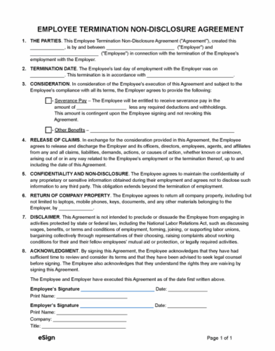 √ Free Printable Employee Termination Form