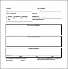 √ Free Printable Employee Write Up Form