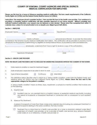√ Free Printable Medical Certificate Template