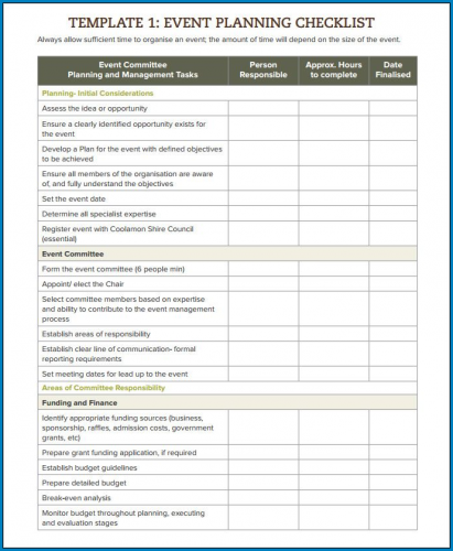 √ Free Printable Event Planner Template