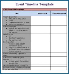 √ Free Printable Event Planning Timeline Template