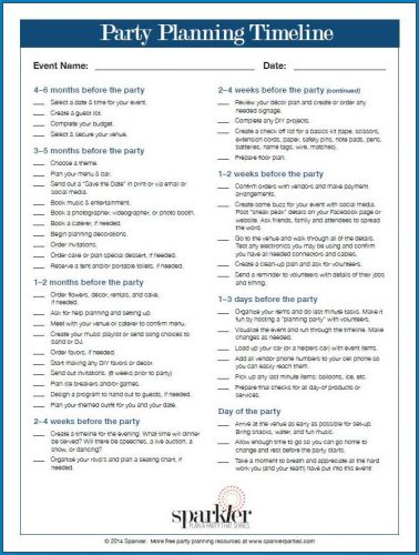 √ Free Printable Event Planning Timeline Template