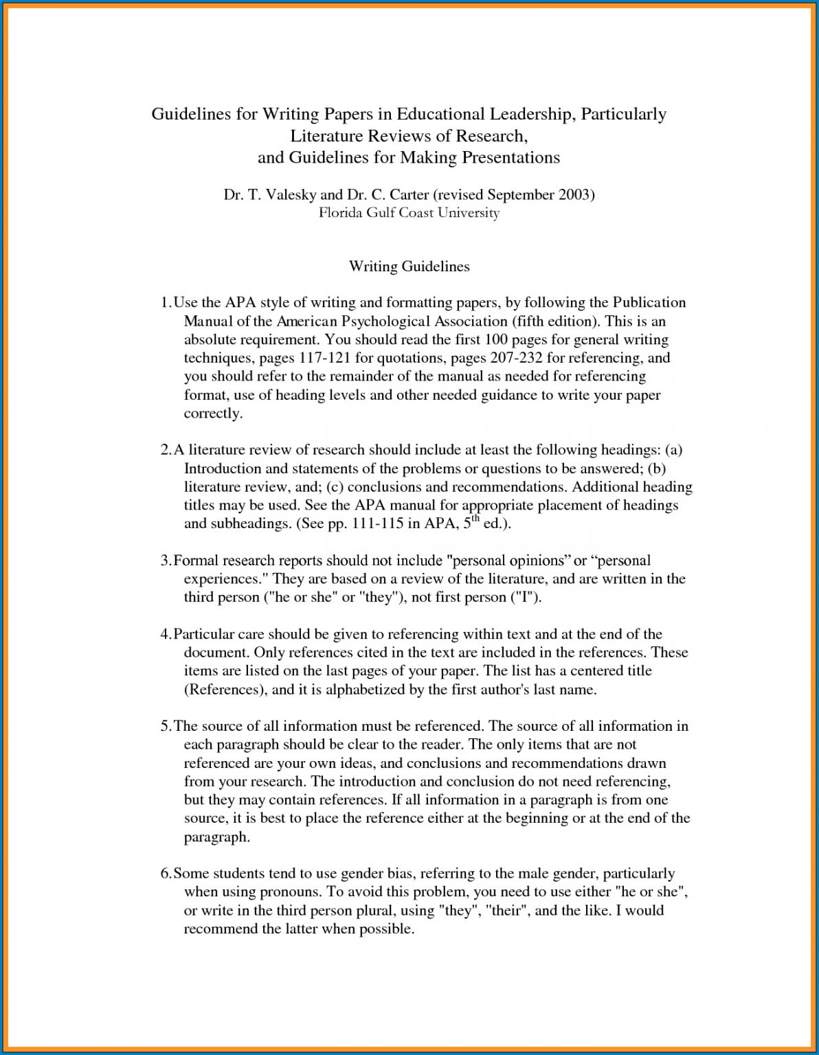  Free APA Literature Review Format Template Templateral
