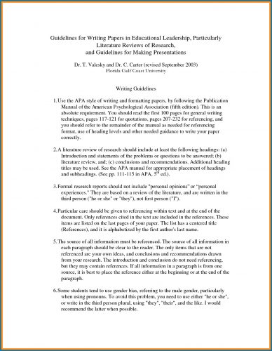  Free APA Literature Review Format Template Templateral