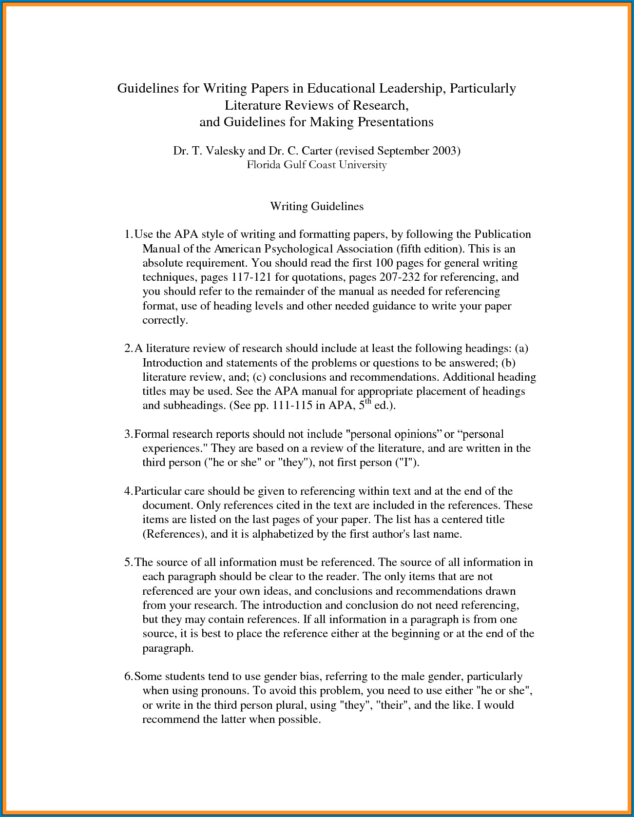  Free APA Literature Review Format Template Templateral