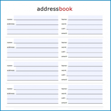 √ Free Printable Address Book Template