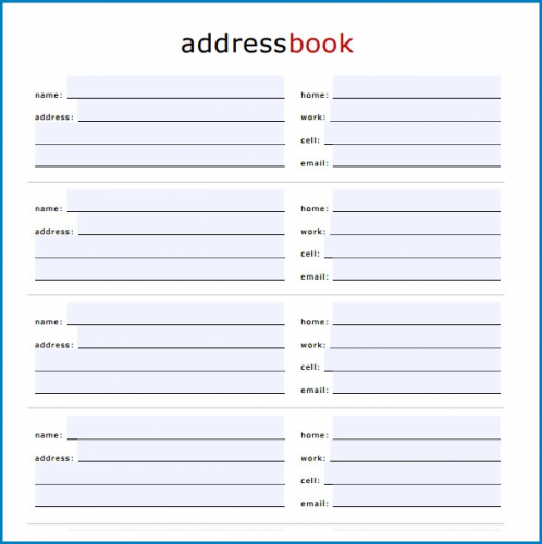 √ Free Printable Address Book Template