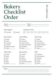 √ Bakery Cleaning Checklist Template