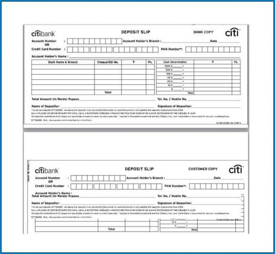 √ Free Printable Bank Deposit Form