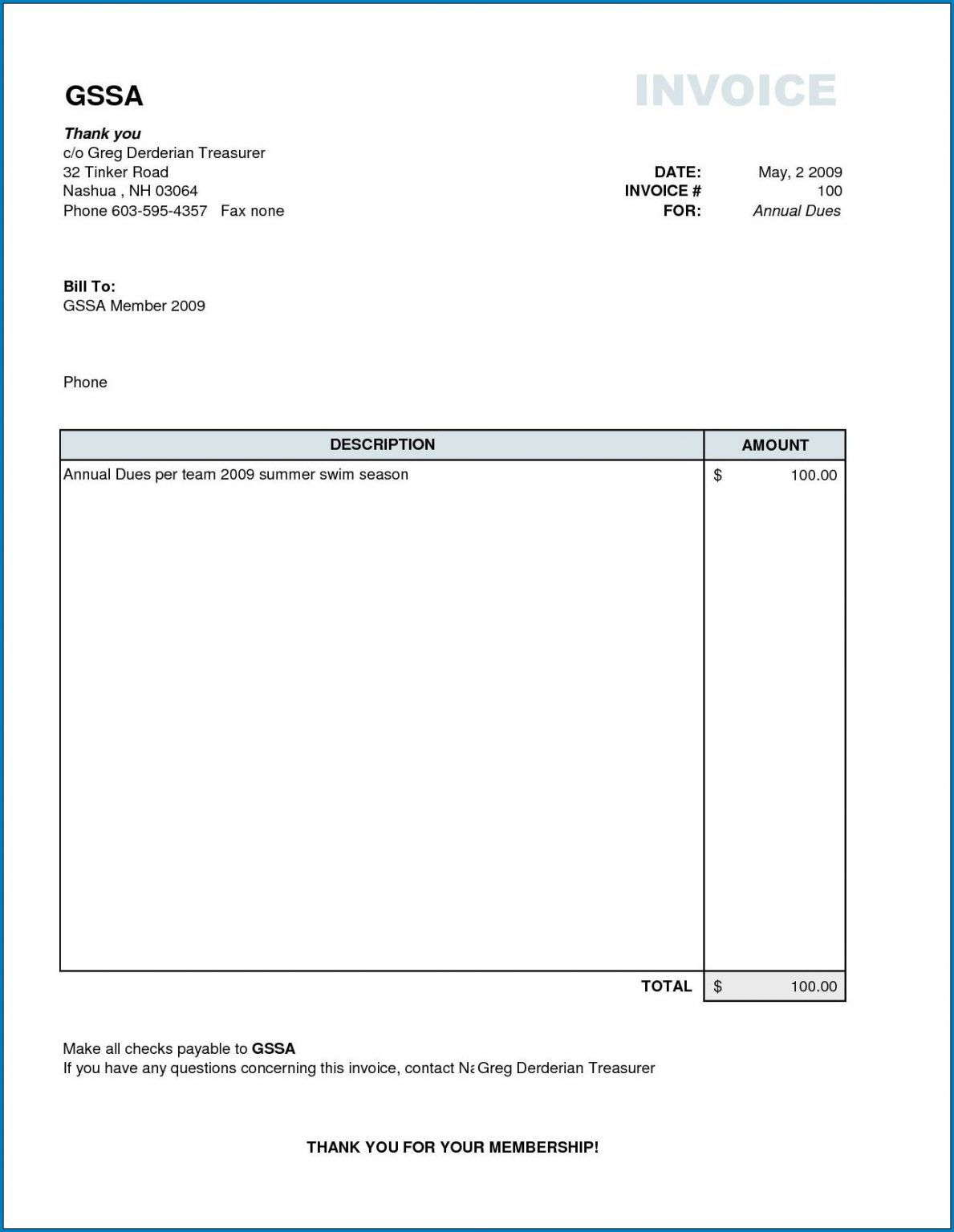 √ Free Printable Basic Invoice Template