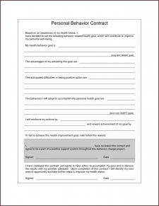 √ Free Editable Behavior Contract Template For Adults
