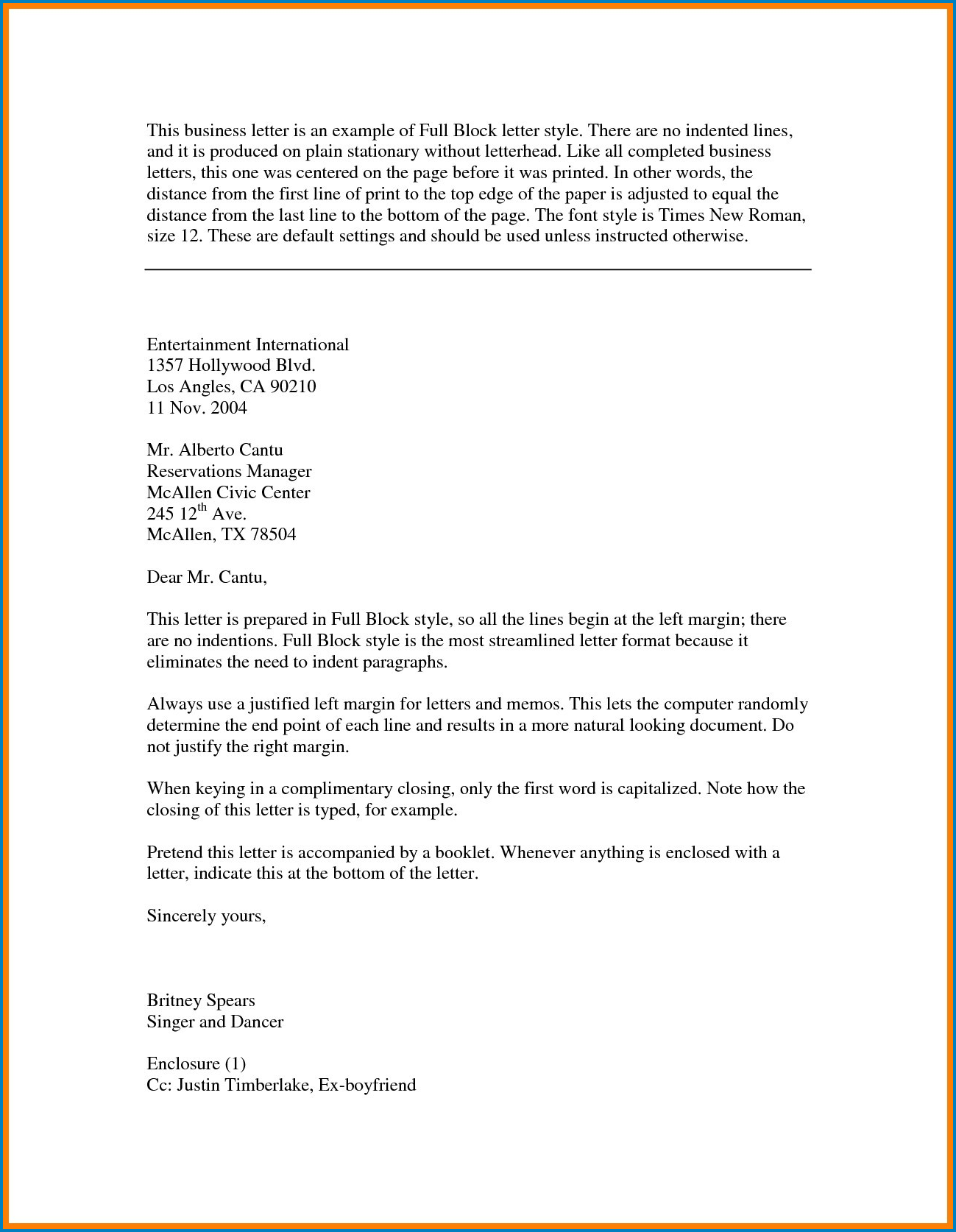  Free Printable Business Letter Template Word Templateral