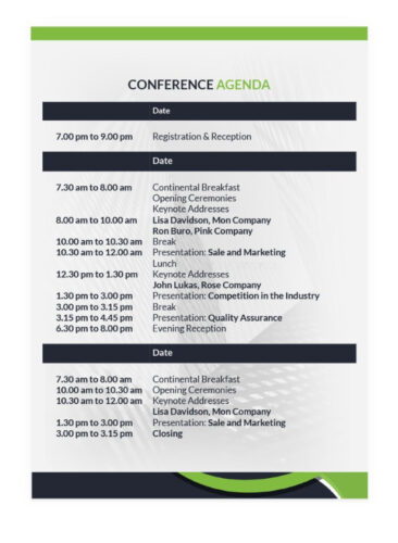 √ Customizable Conference Program Template (Word)